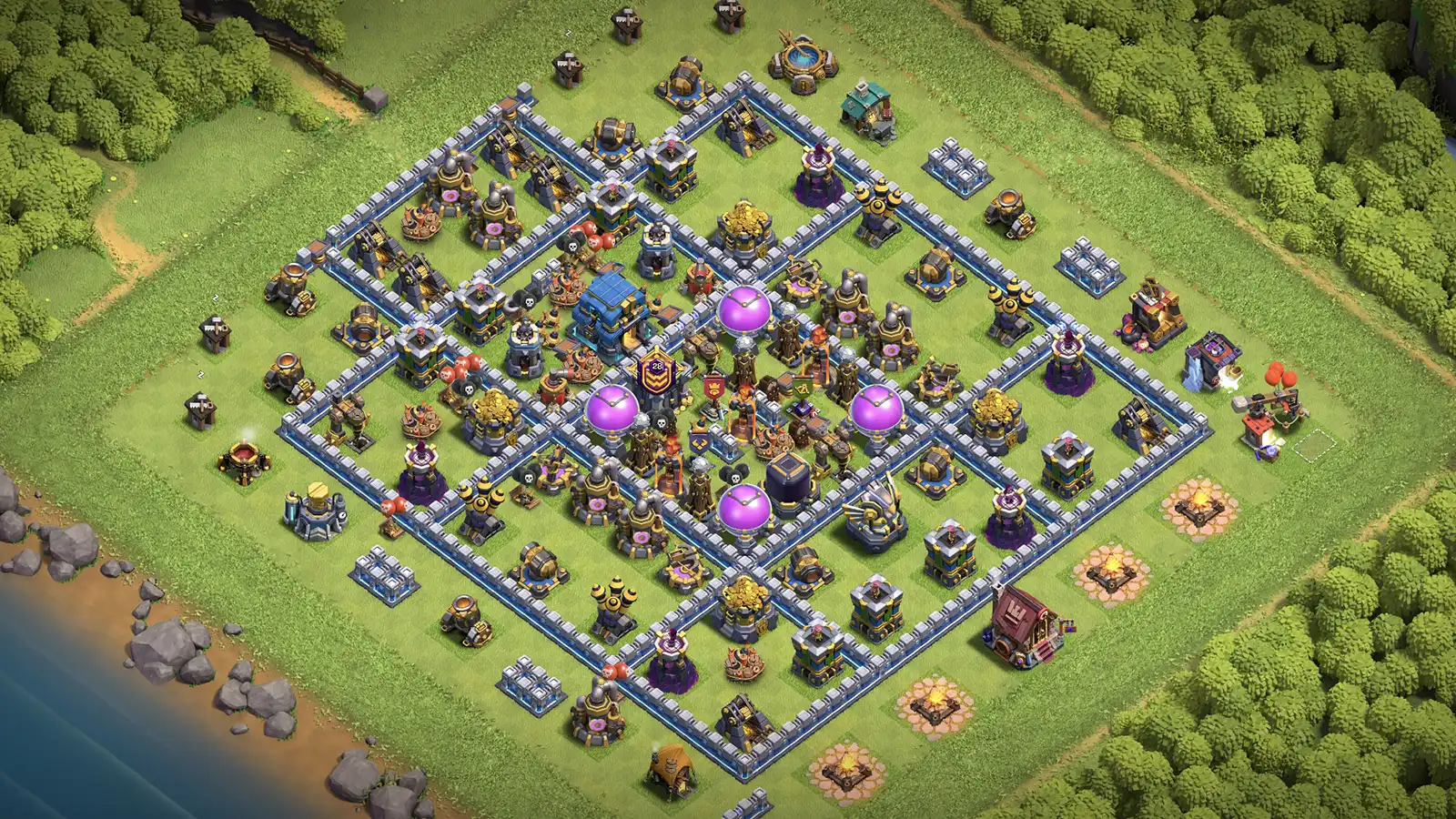 TH12 Farming Base - Anti-3 Star Layout with Copy Link (2026)