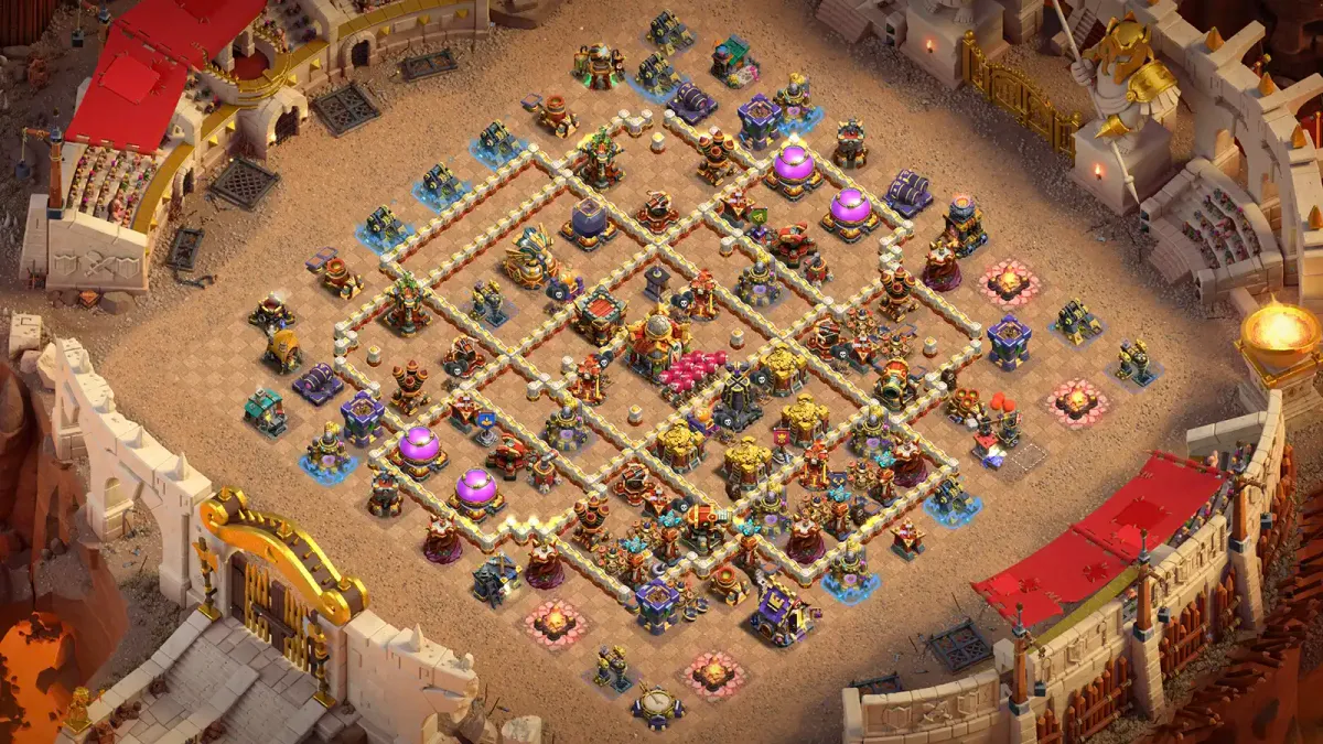 TH16 War Base - Anti-2 Star Layout with Copy Link (2026)