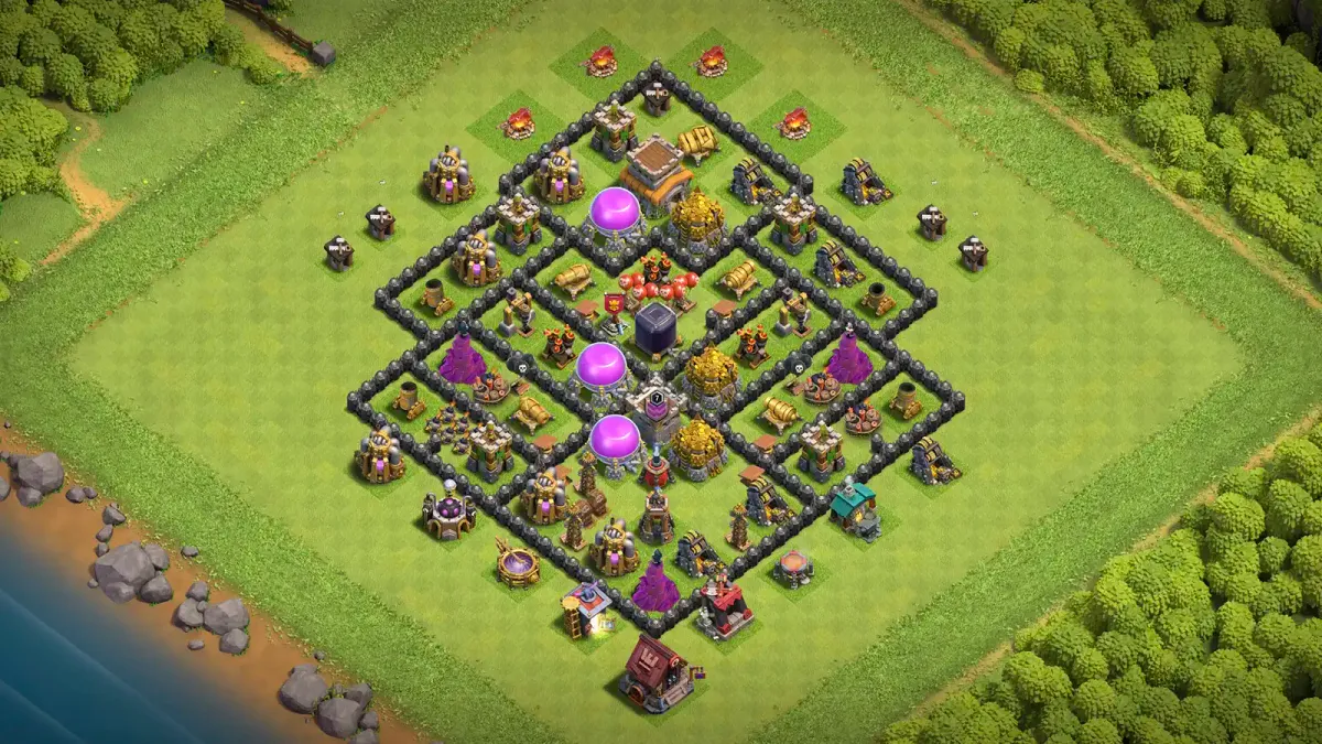 TH8 Farming Base - Anti-3 Star Layout with Copy Link (2026)