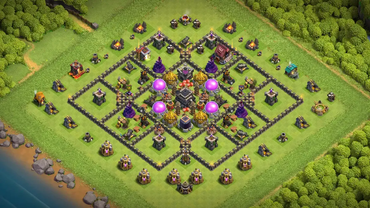 TH9 Farming Base - Anti-2 Star Layout with Copy Link (2026)